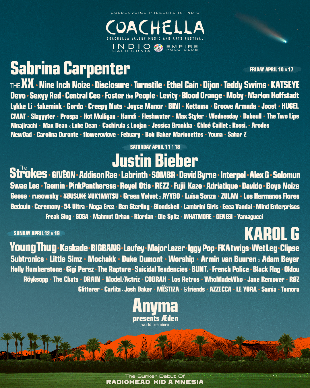 Coachella 2026 Lineup | Dates, Schedule, Tickets